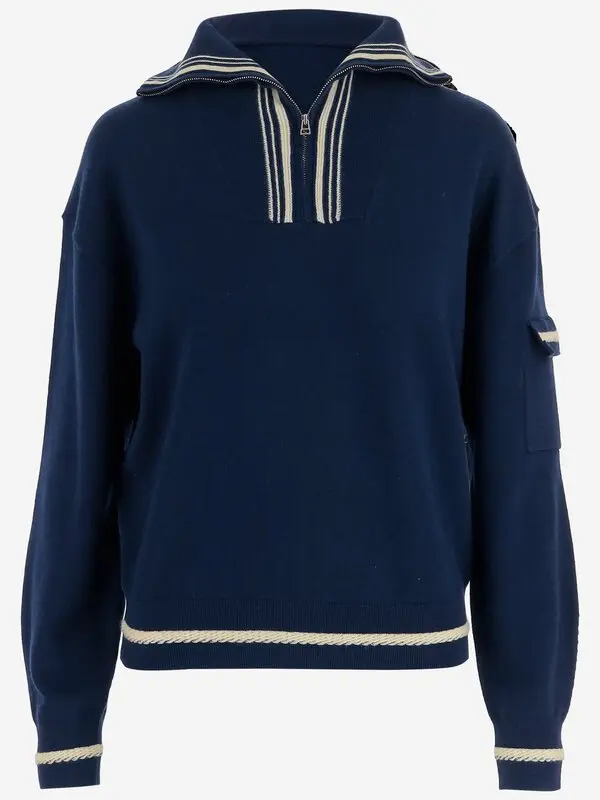 Guest In Residence Cotton And Cashmere Jib Sweater - Blue