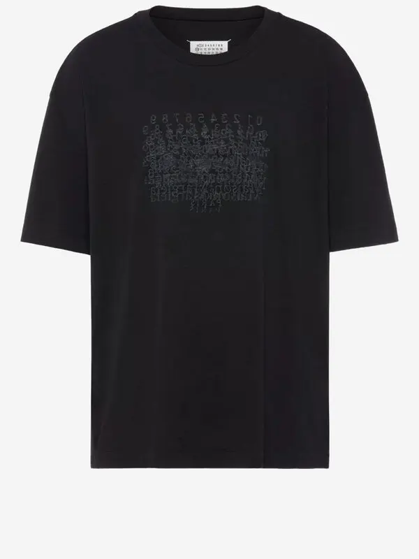 MAISON MARGIELA Cotton T-shirt With Logo - Black