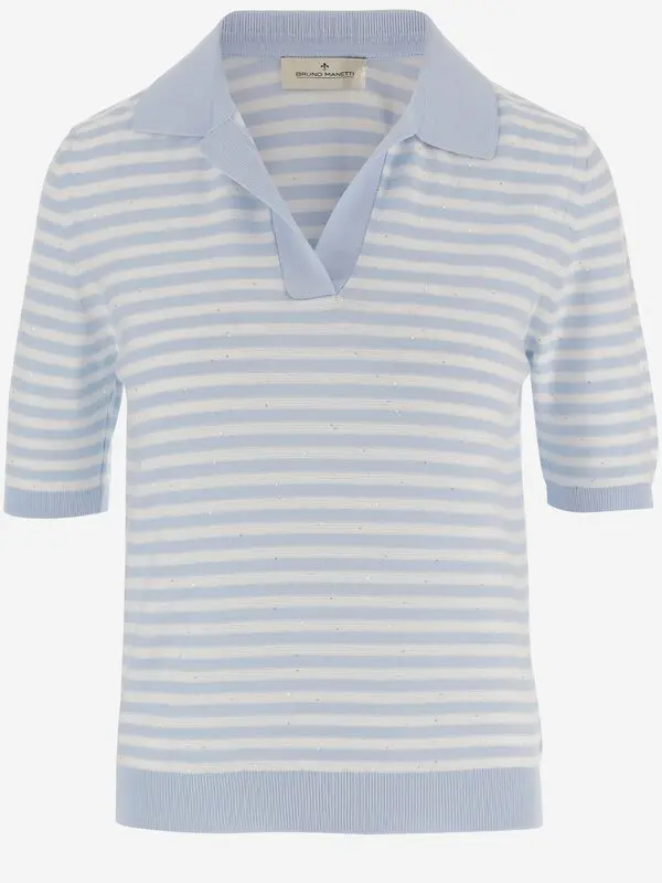Bruno Manetti Cotton Blend Polo Shirt - Red
