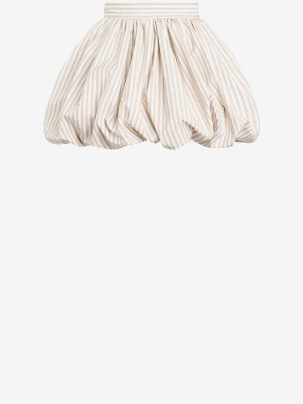 PATOU Cotton Bloomer Striped Skirt - Red