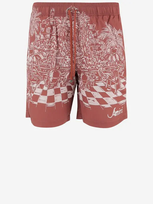 Amiri Technical Fabric Swimsuit - Red