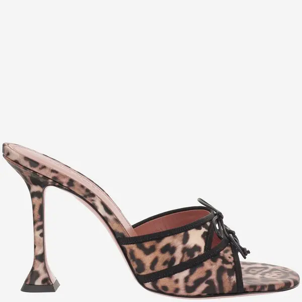 Amina Muaddi Eleonora Silk Sandals - Red