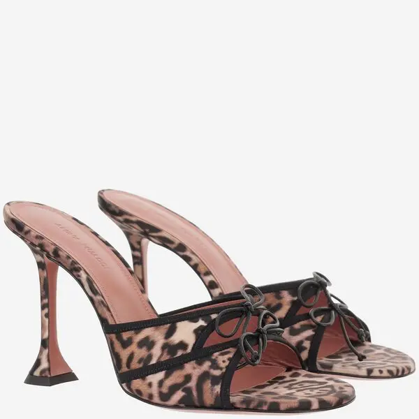 Amina Muaddi Eleonora Silk Sandals - Red