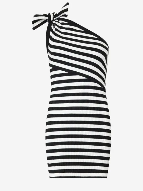 PATOU One-shoulder Stretch Cotton Dress - Red