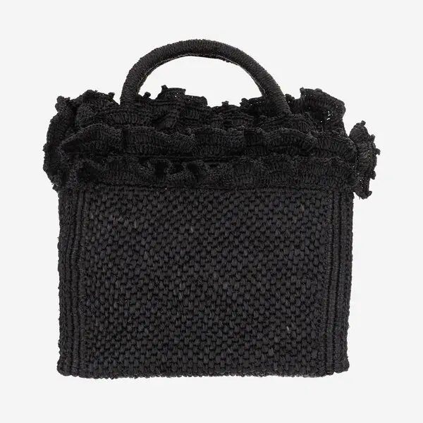 IBELIV Raffia Tote Bag - Black