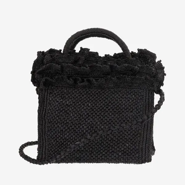 IBELIV Raffia Tote Bag - Black