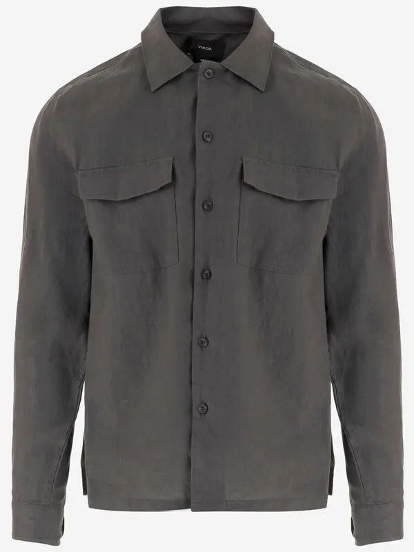 Vince Linen Long-sleeved Shirt