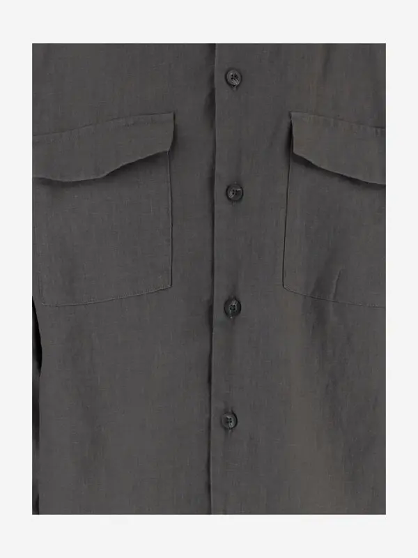 Vince Linen Long-sleeved Shirt