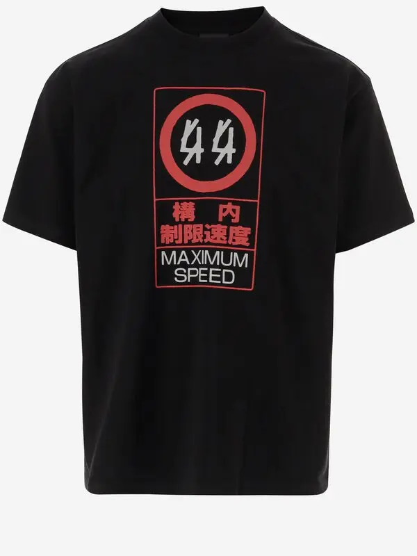 44 LABEL GROUP Printed Cotton T-shirt - Black