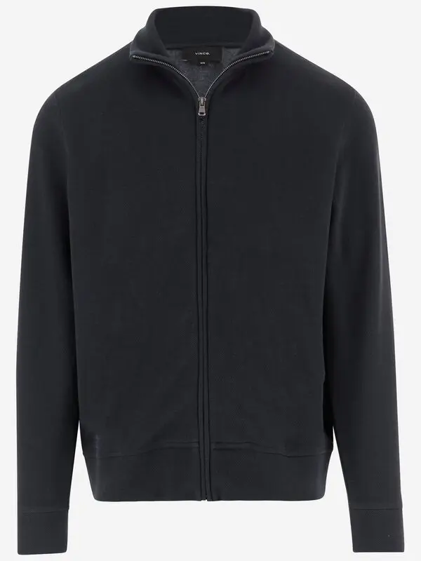 Vince Cotton-blend Zip-up Sweater