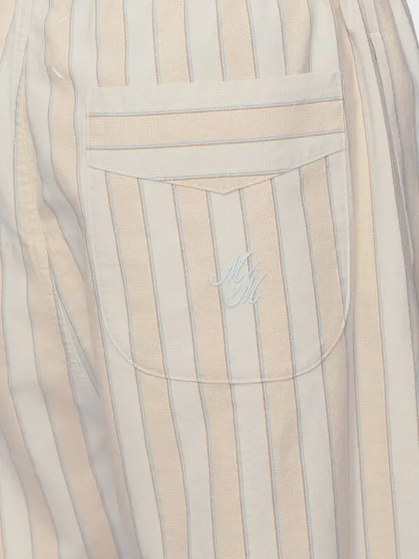 MAISON MARGIELA Striped Cotton Trousers