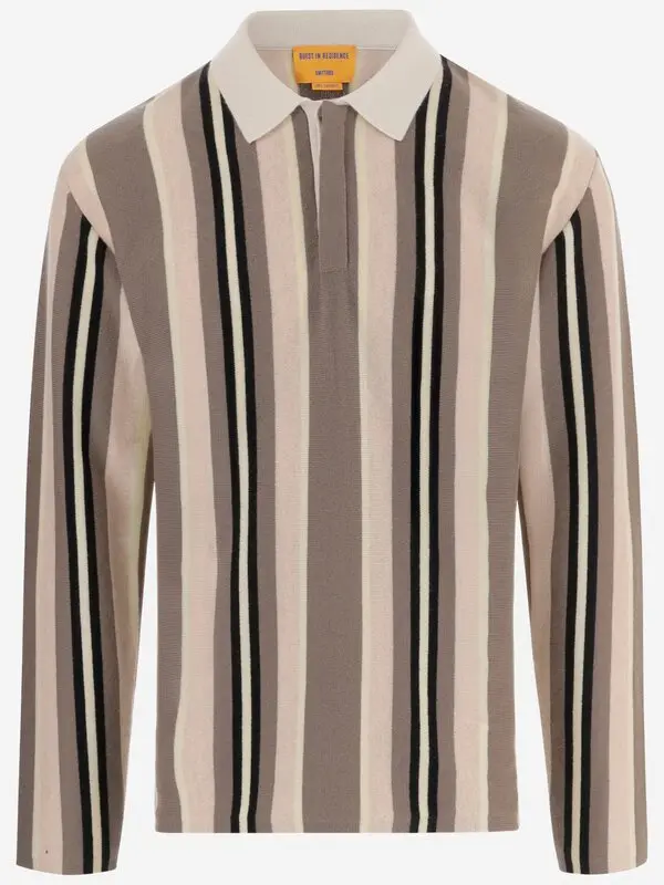 Guest In Residence Striped Cashmere Polo Shirt - Red
