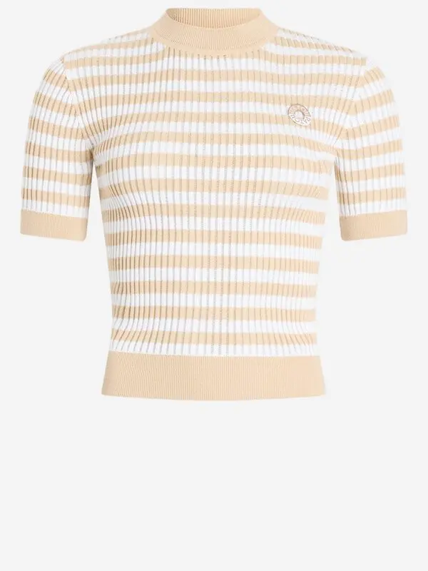 PATOU Striped Cotton Sweater - Red
