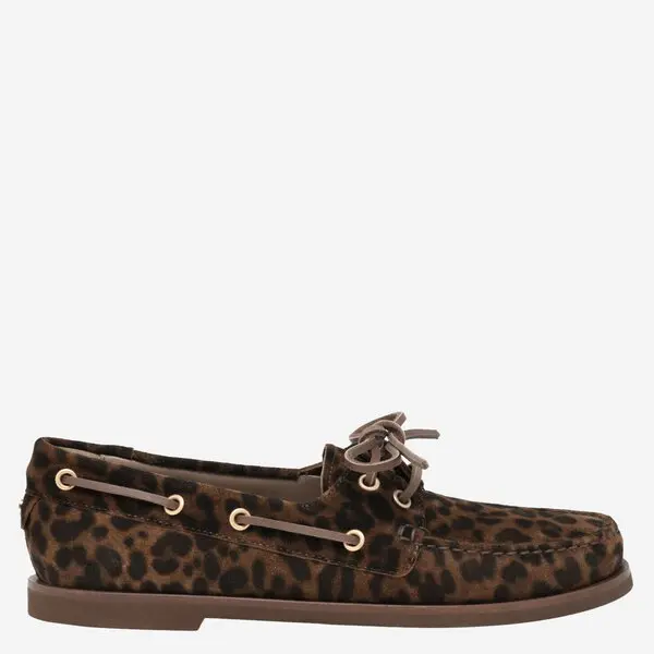 GIANVITO ROSSI Animal Print Leather Loafers - Red