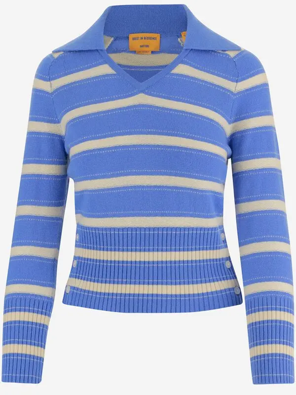 Guest In Residence Striped Cashmere Sweater - Blue