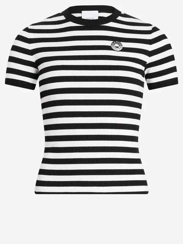 PATOU Cotton T-shirt With Striped Pattern