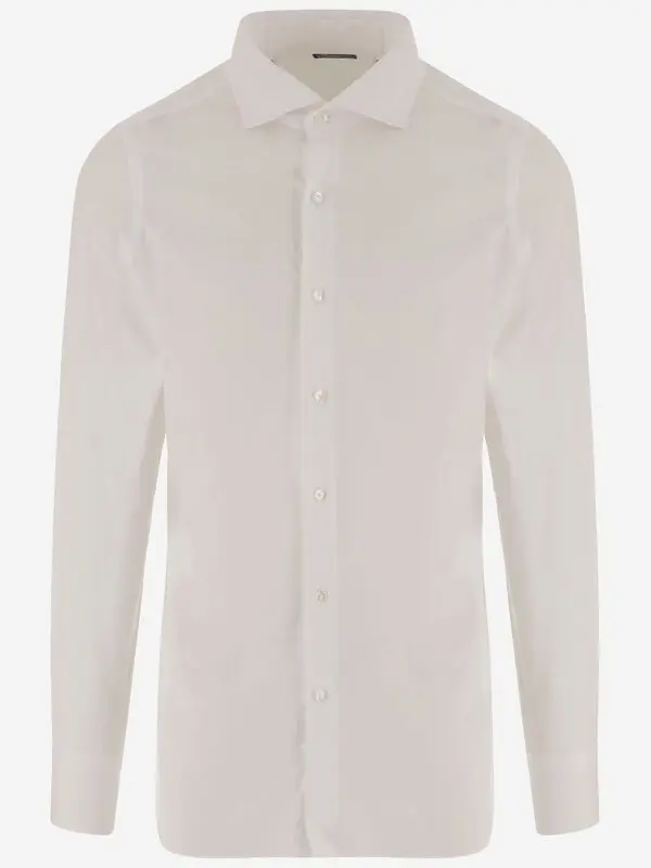 FINAMORE 1925 Stretch Cotton Blend Shirt - White