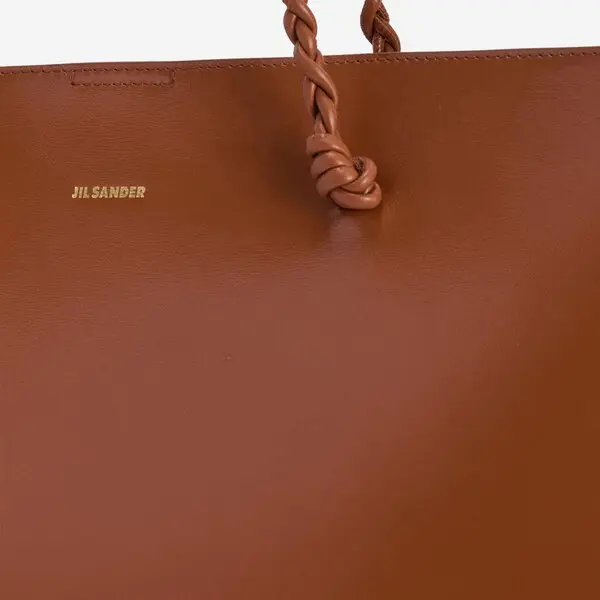 JIL SANDER Leather Tote Bag With Knotted Handles - Brown
