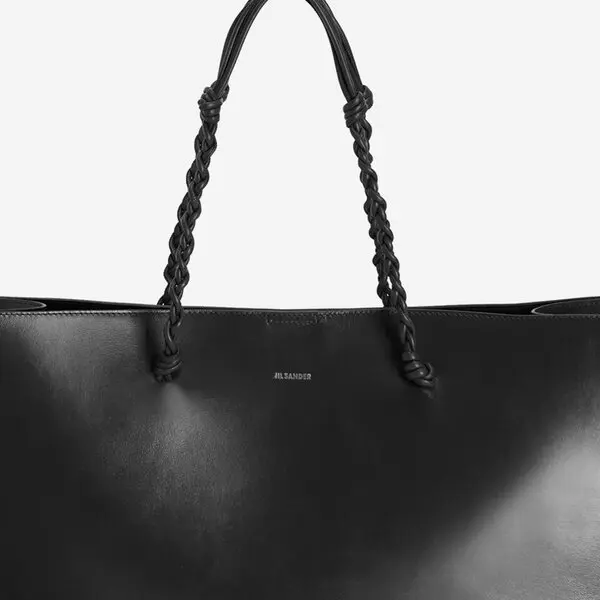JIL SANDER Leather Tote Bag - Black