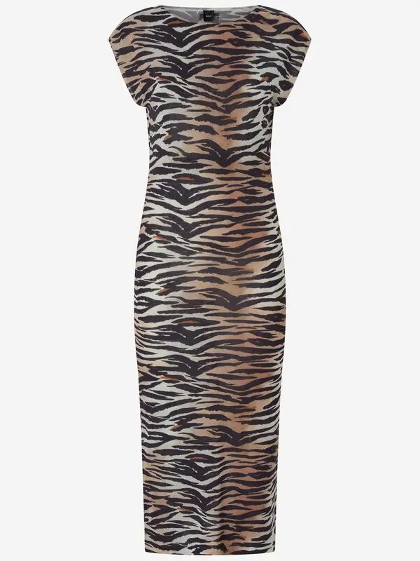Pinko Animal Print Cotton-blend Sheath Dress - Red