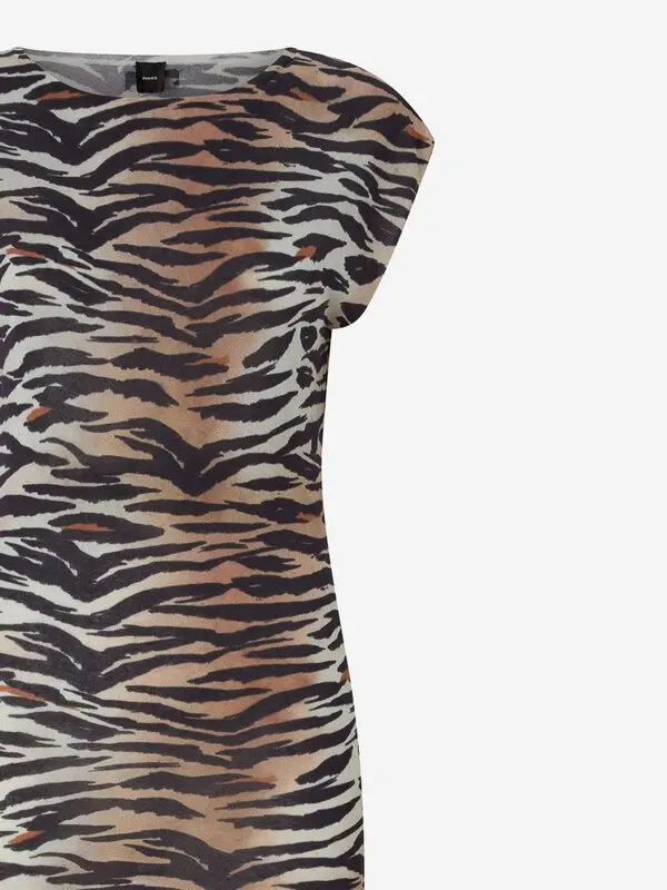 Pinko Animal Print Cotton-blend Sheath Dress - Red