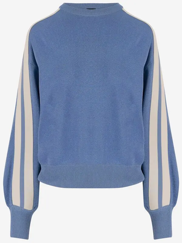 Pinko Viscose Blend Sweatshirt - Clear Blue