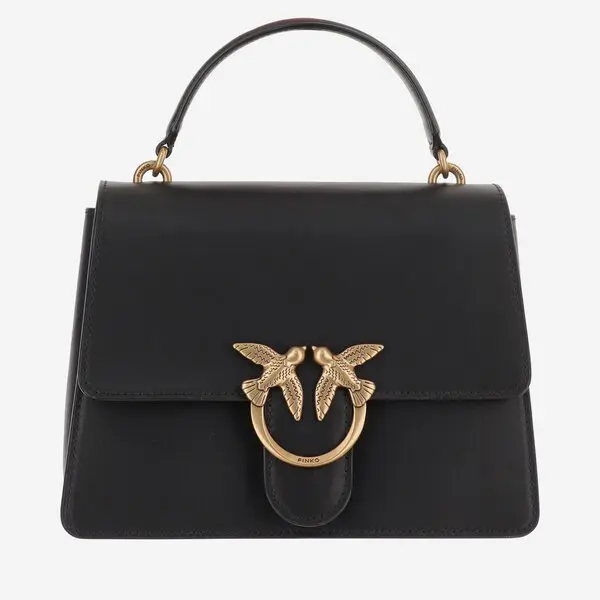 Pinko Leather Handbag With Love Birds Buckle