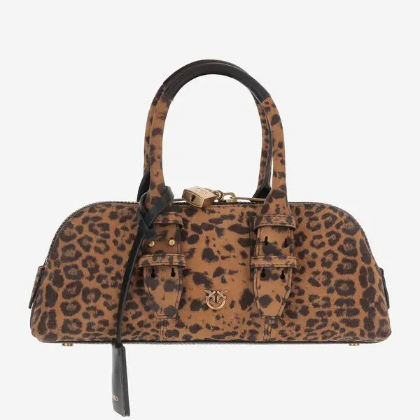 Pinko Escape Horizontal Suede Bowling Bag - Red