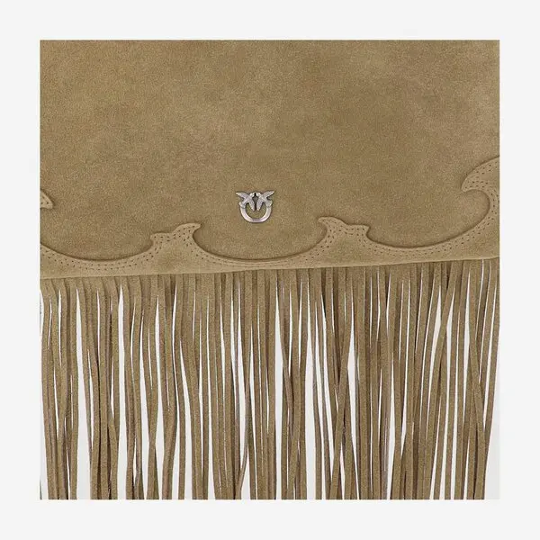 Pinko Suede Shopping Bag With Fringes