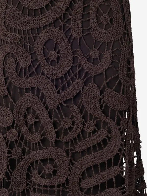 Pinko Geometric Crochet Midi Skirt