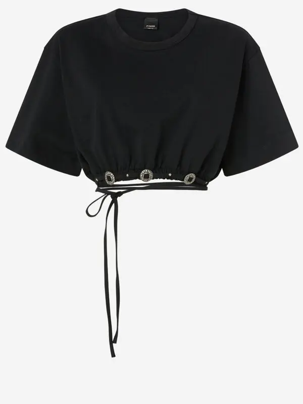 Pinko Cotton Top With Drawstring - Black