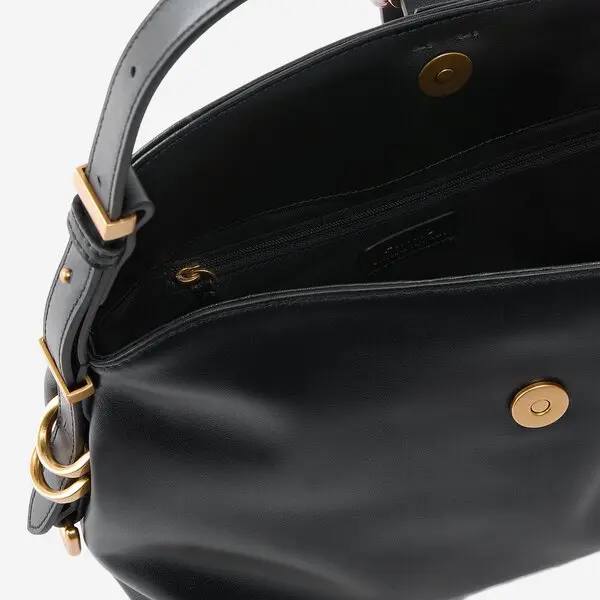 Pinko Saddle Baguette Shoulder Bag - Black