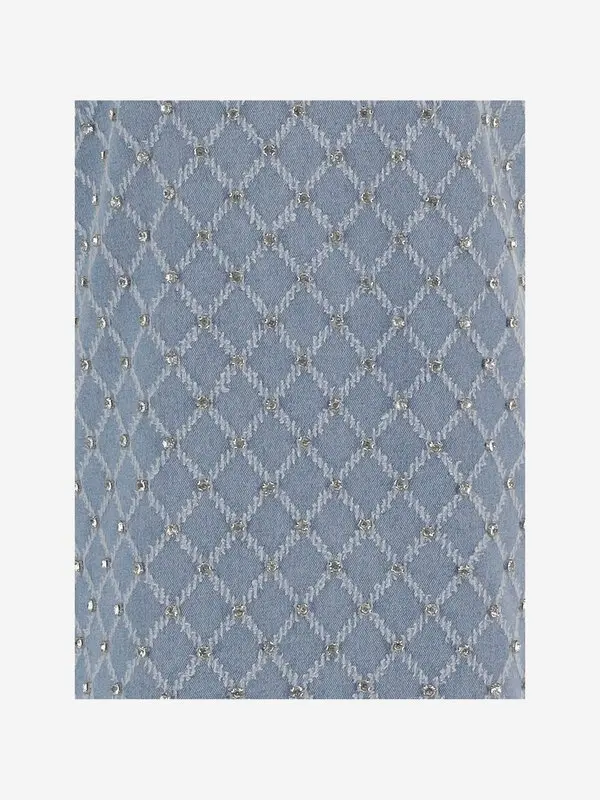 Pinko Amorino Rhinestone Cotton Dress - Light Blue