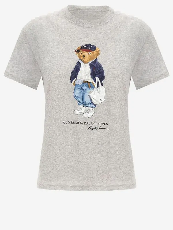 Polo Ralph Lauren Cotton T-shirt With Polo Bear Print - Grey