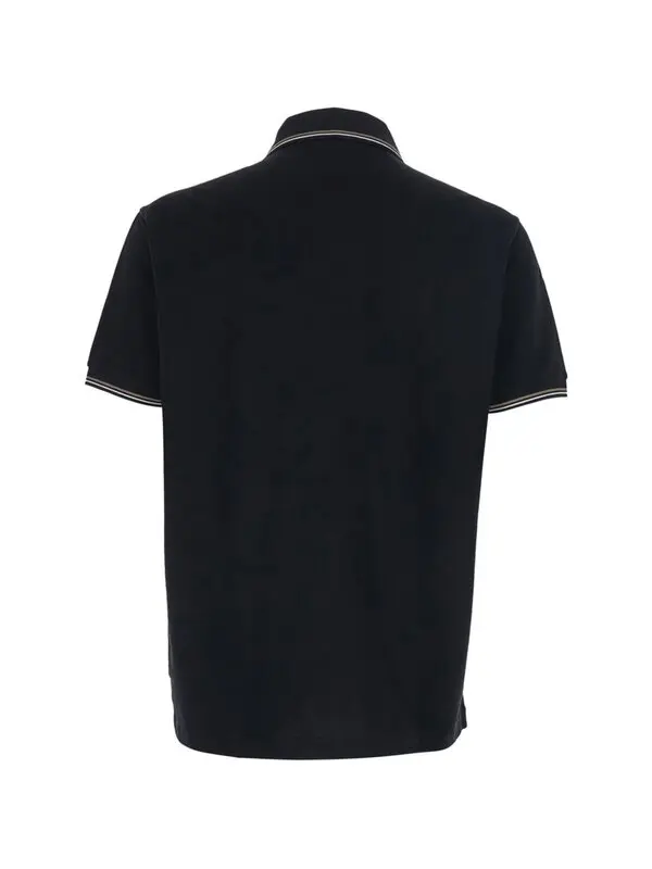 Emporio Armani Logo Cotton Polo Shirt - Black