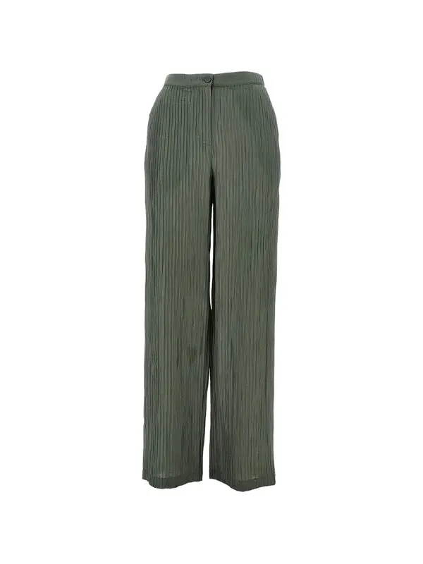 Emporio Armani Crepe Straight Leg Trousers - Grey