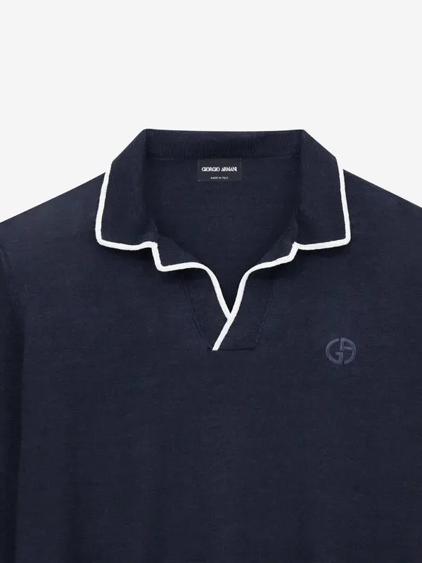 Giorgio Armani Linen And Silk Polo Shirt