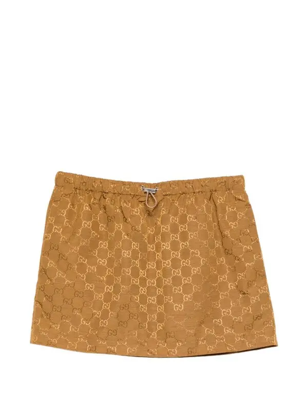 Gucci Gg Nylon Mini Skirt - Brown