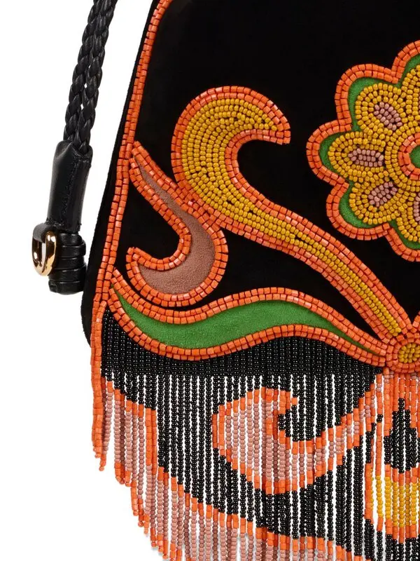 Etro Suede Leather Bucket Bag - Black