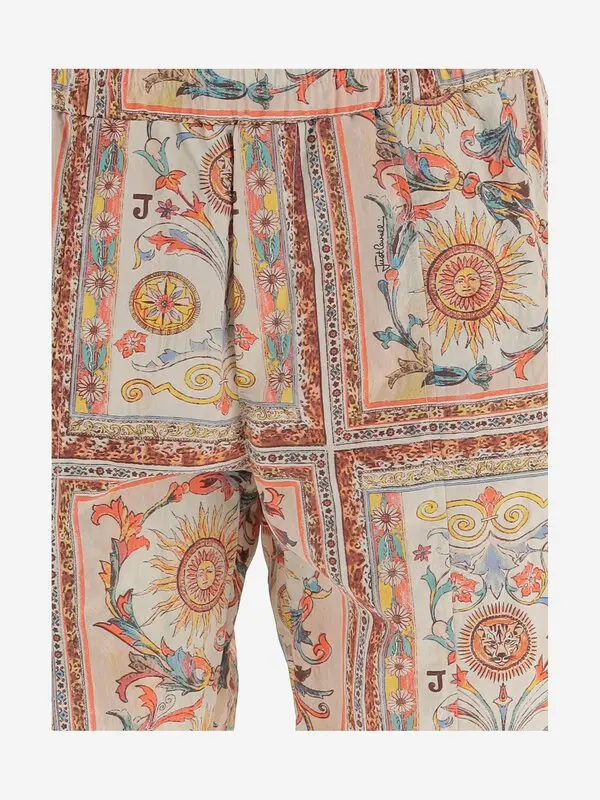 Just Cavalli Nylon Ornamental Print Shorts - Red