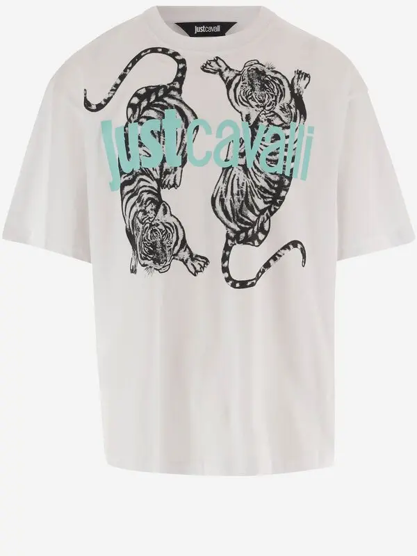 Just Cavalli Cotton Graphic T-shirt - White
