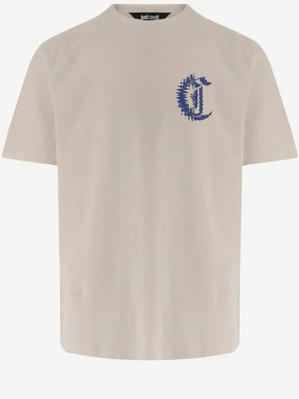 Just Cavalli Cotton T-shirt With Graphic Print