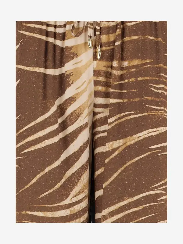 Just Cavalli Viscose Trousers With Brushstroke Print