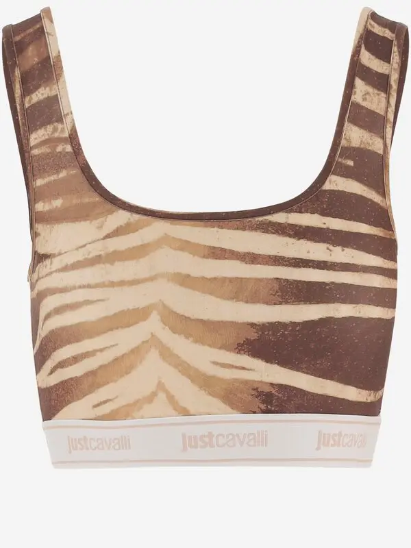 Just Cavalli Stretch Jersey Top - Beige