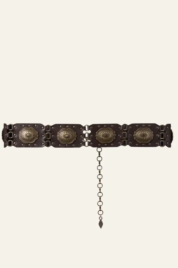 Ba&sh Besty Western Leather Belt - Red