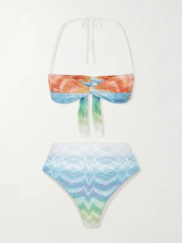 Missoni Striped Crochet-knit Triangle Bikini - Multi
