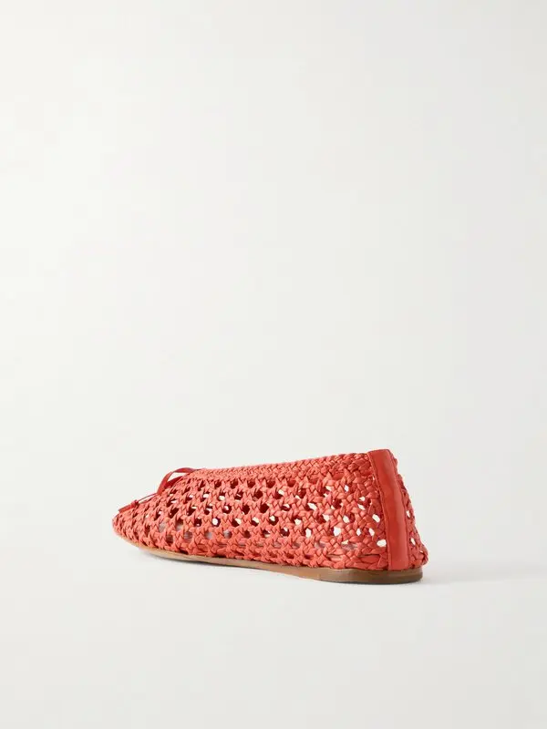 Le Monde Beryl Woven Leather Ballet Flats - Orange
