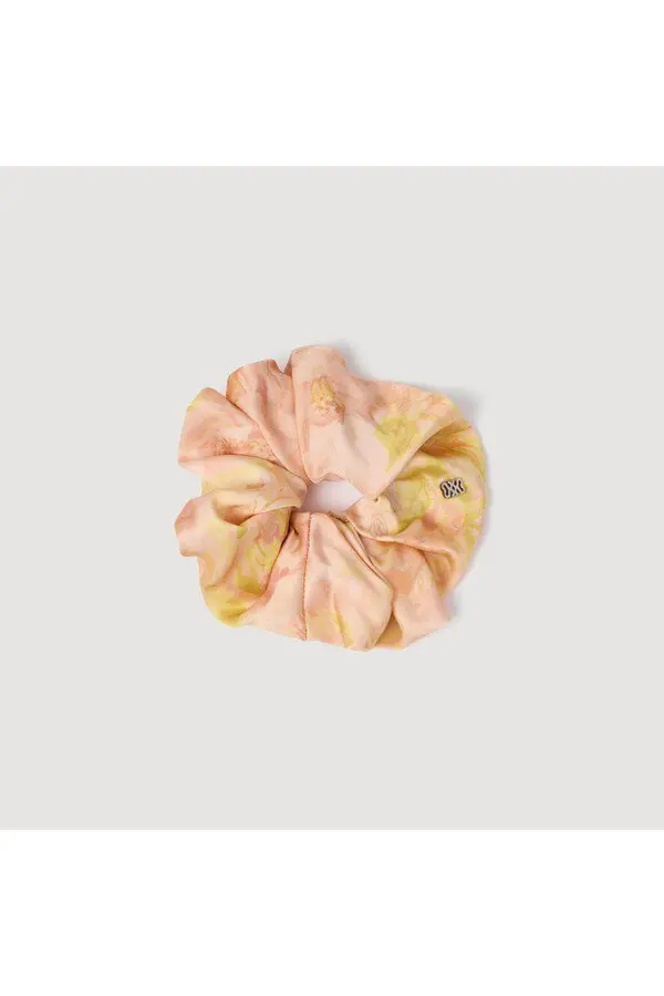 Sandro Floral Scrunchie - Green