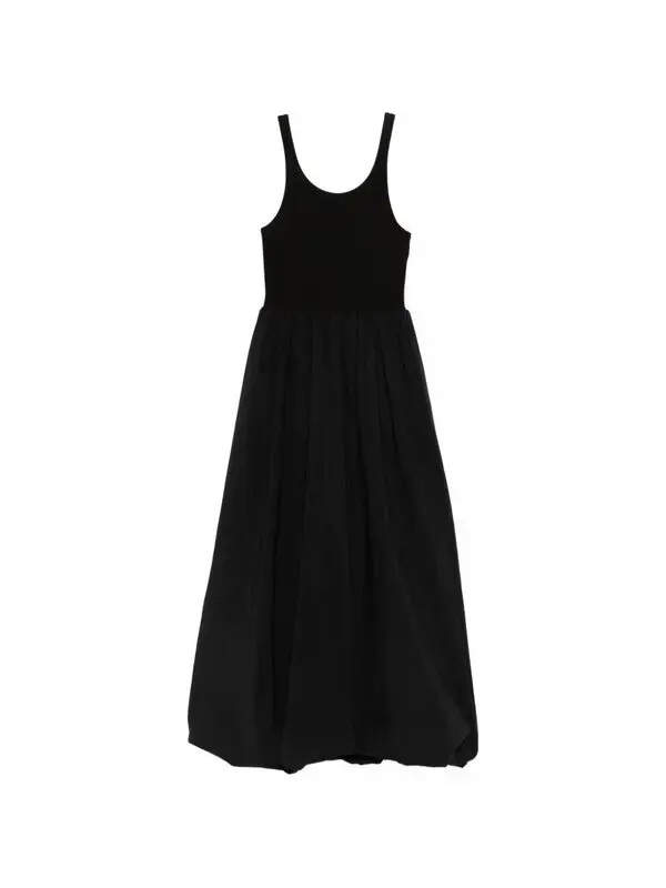 ELEH Sleeveless Pleated Dress - Black