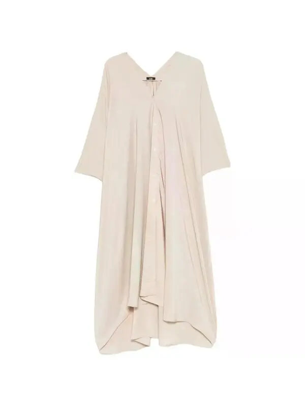 ELEH Button V-neck Dress - Neutrals